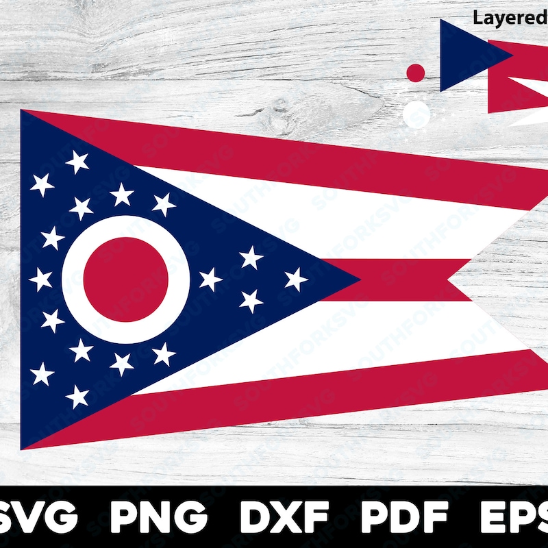 Ohio Flag Svg - Etsy