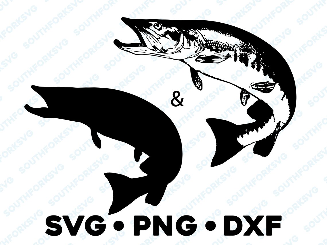 Muskie Muskellunge Musky Pike Northern SVG PNG DXF Vector | Etsy
