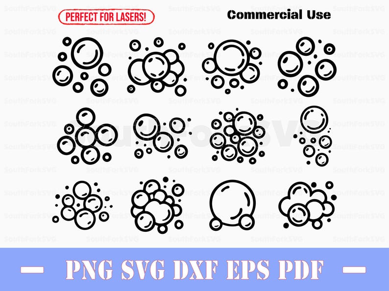 Paquete SVG de burbujas simples svg png dxf eps pdf / gráfico vectorial ...