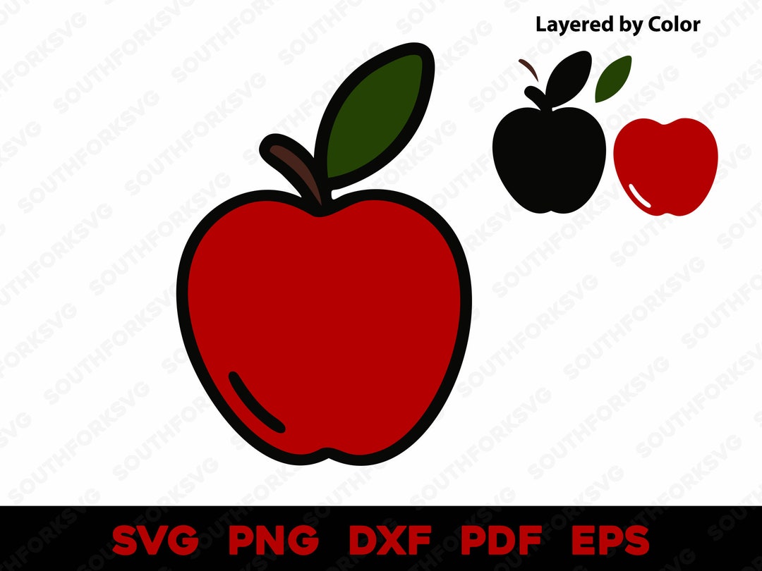 Red Apple Layered by Color Svg Png Dxf Eps Pdf Vector Graphic Design ...