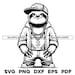 Gangster Sloth Cartoon | Svg Png Dxf Eps Pdf | Laser Cut Print Engrave ...