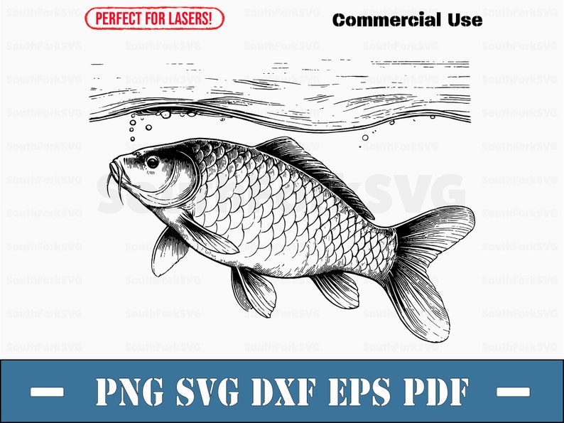 Carp Fish Scene Svg Png Dxf Eps Pdf | Transparent Vector Graphic Design ...