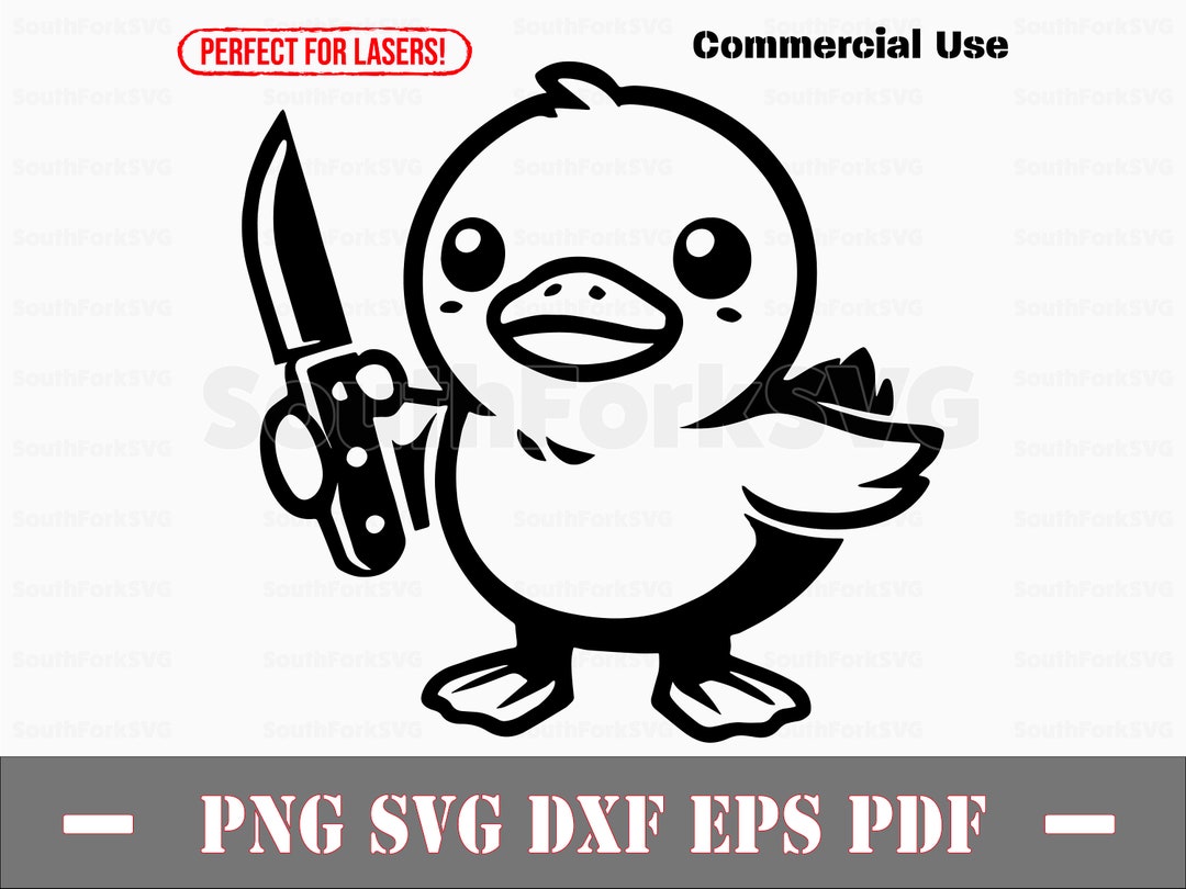 Cute Baby Duck With a Knife Svg Png Dxf Eps Pdf | Transparent Vector ...