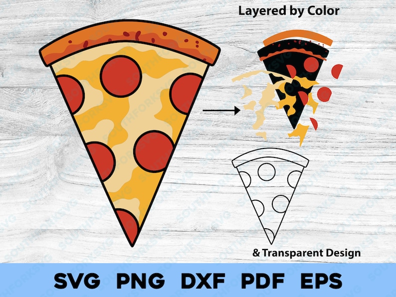 Pepperoni Pizza Slice Svg Png Dxf Pdf Eps Layered by Color Cut File ...