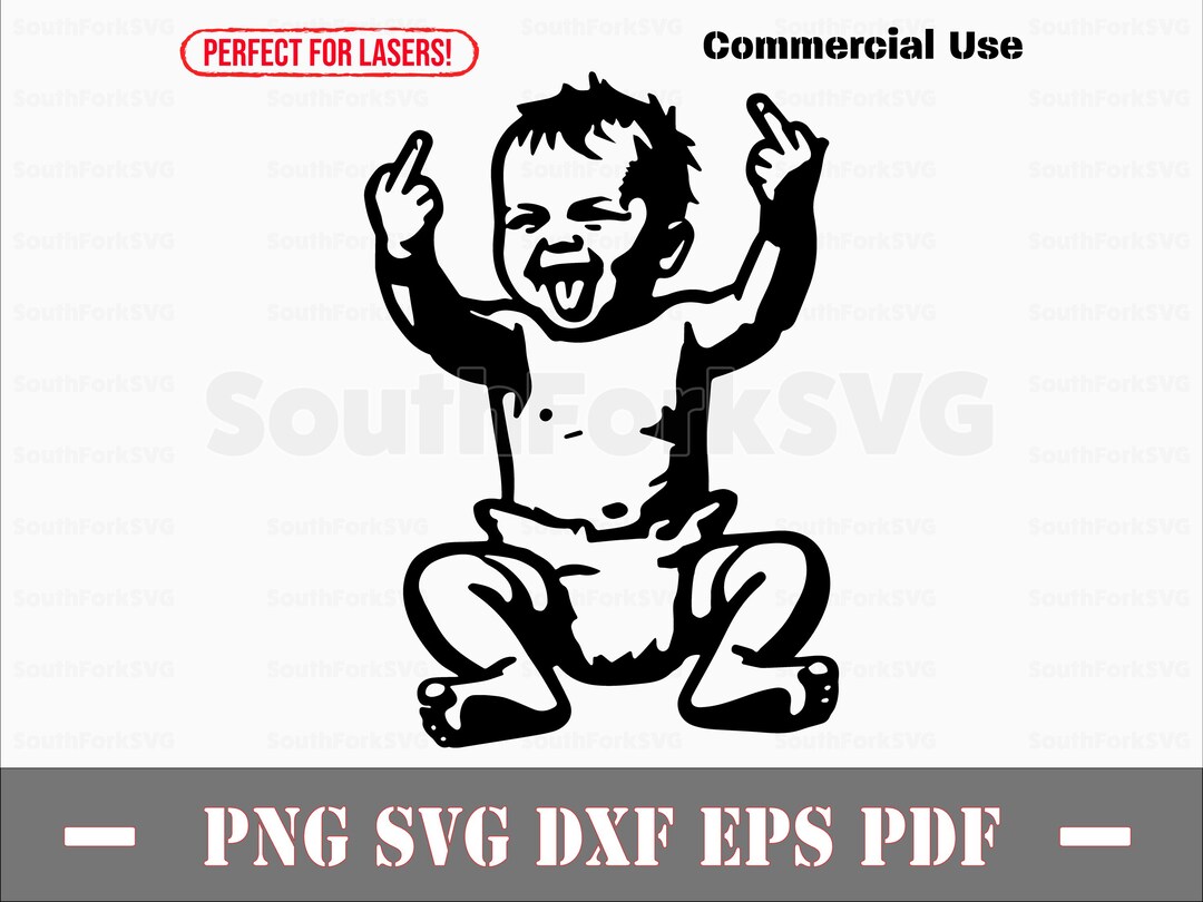 Funny Baby Middle Fingers Design Svg Png Dxf Eps Pdf | Vector Graphic ...