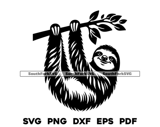 Floral Sloth SVG PNG, Botanical Sloth Svg, Cute Sloth Svg, SVG Files ...