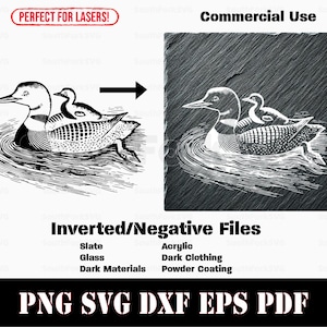 Inverted Loon With Baby Svg Png Dxf Eps Pdf Vector Graphic Cut Print ...