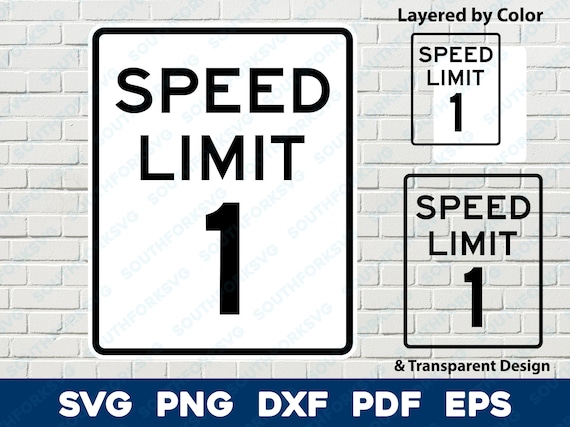 Speed Limit 1 Sign Logo Symbol Svg Png Dxf Eps Pdf Layered by - Etsy