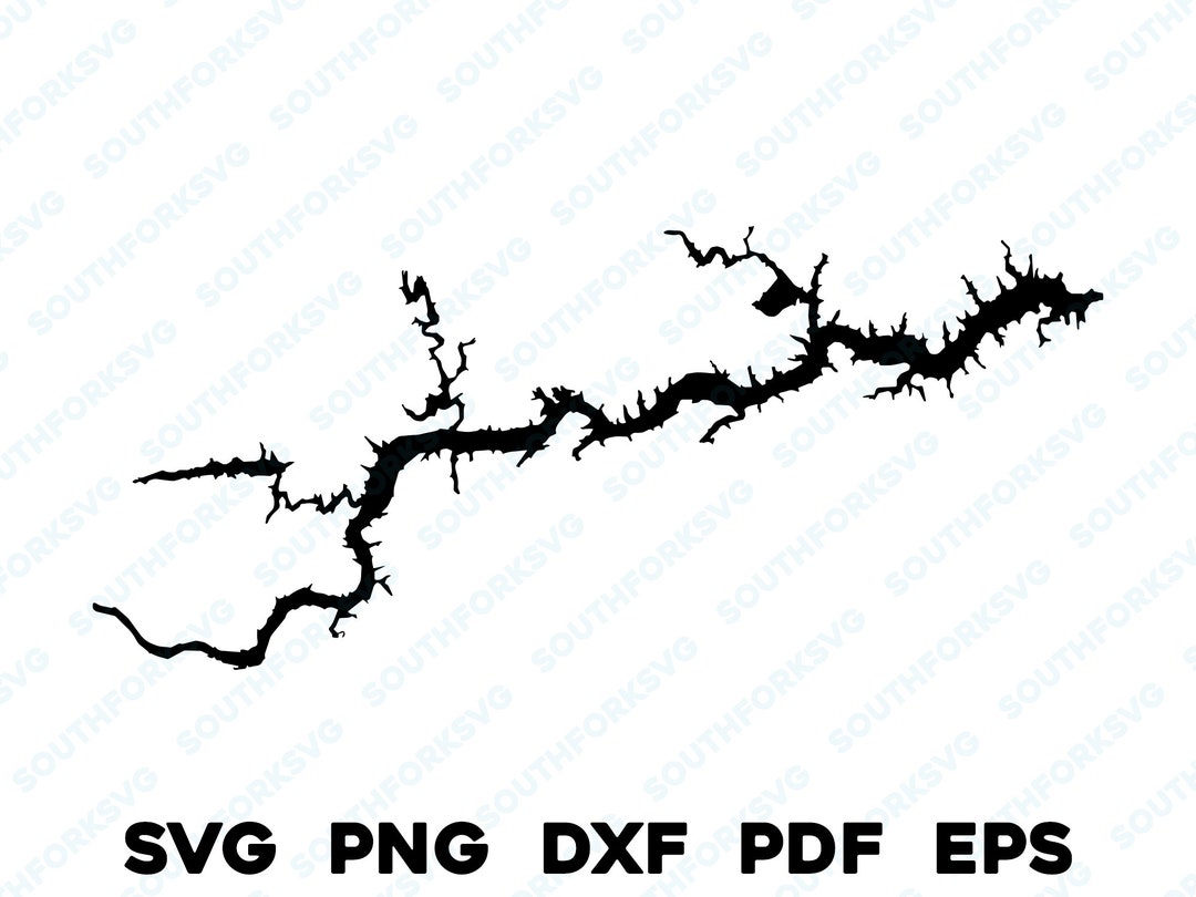 Lake Hickory North Carolina Map Shape Silhouette Svg Png Dxf - Etsy