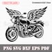 Motorcycle With Angel Wings Svg Png Dxf Eps Pdf | Transparent Vector ...