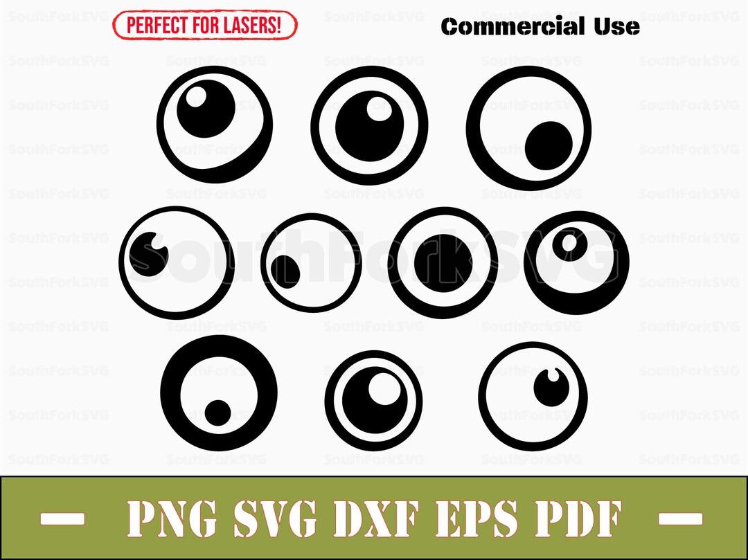 Simple Eyes Bundle Svg Png Dxf Eps Pdf | Vector Graphic Cut Print Dye ...