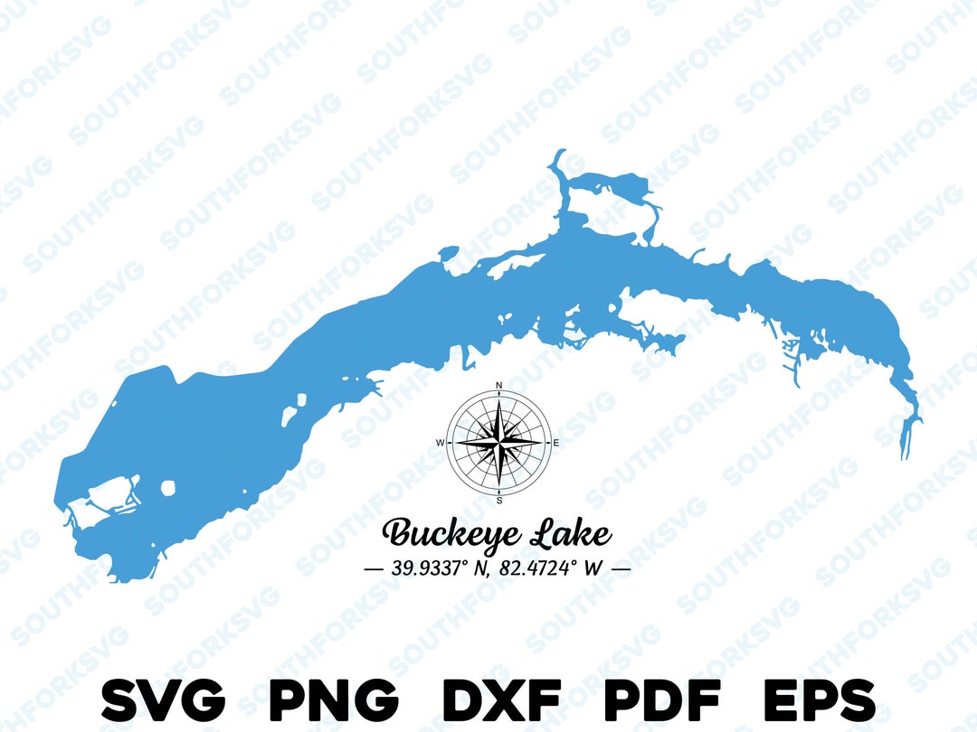 Buckeye Lake Ohio Silhouette Shape Svg Png Dxf Pdf Eps Vector Graphic ...