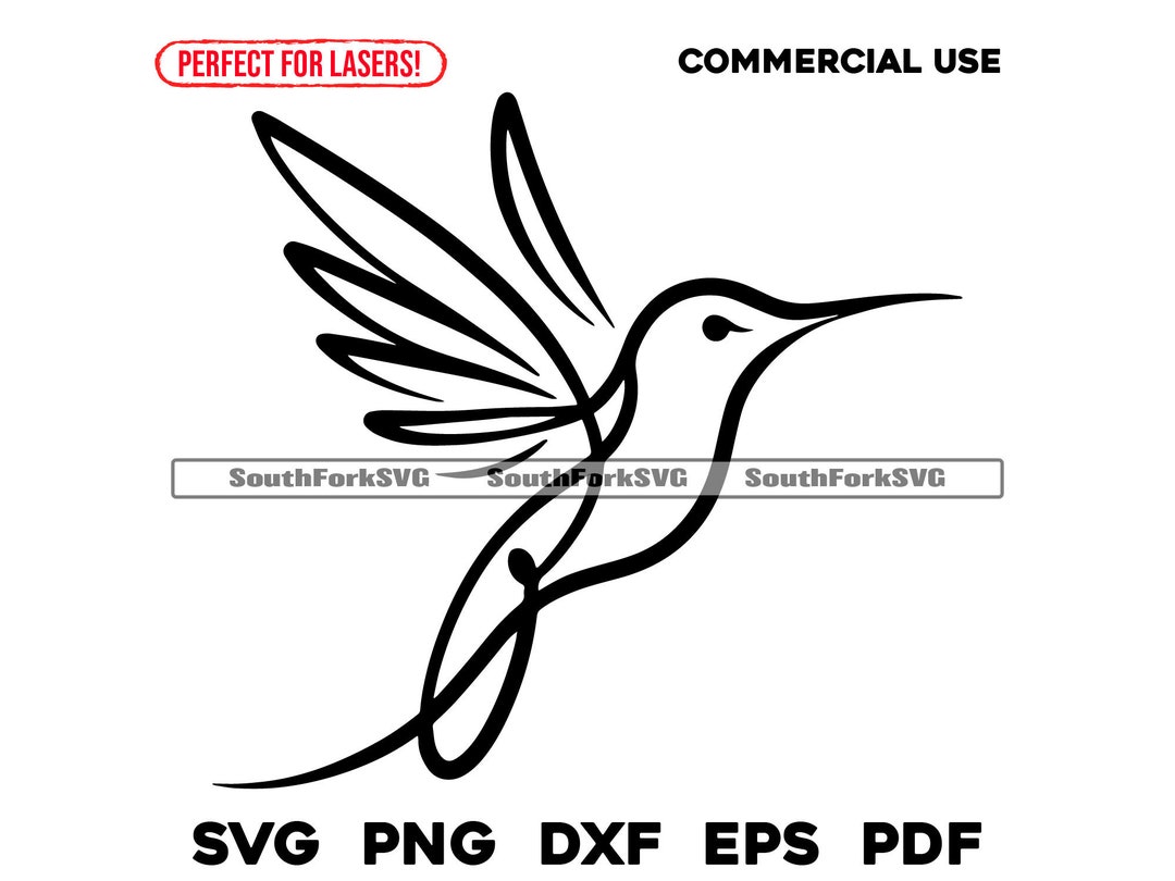 Hummingbird Simple Line Art Design | Svg Png Dxf Eps Pdf | Vector ...