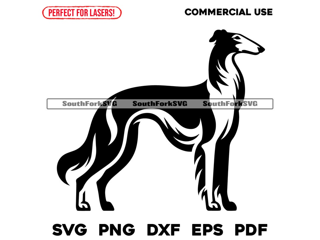 Borzoi Dog Design | Svg Png Dxf Eps Pdf | Vector Graphic Cut File Laser ...