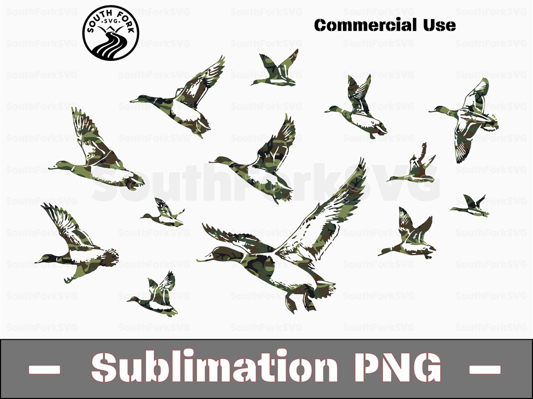 Flying Ducks Camo Pattern Sublimation PNG | Transparent High Res for ...