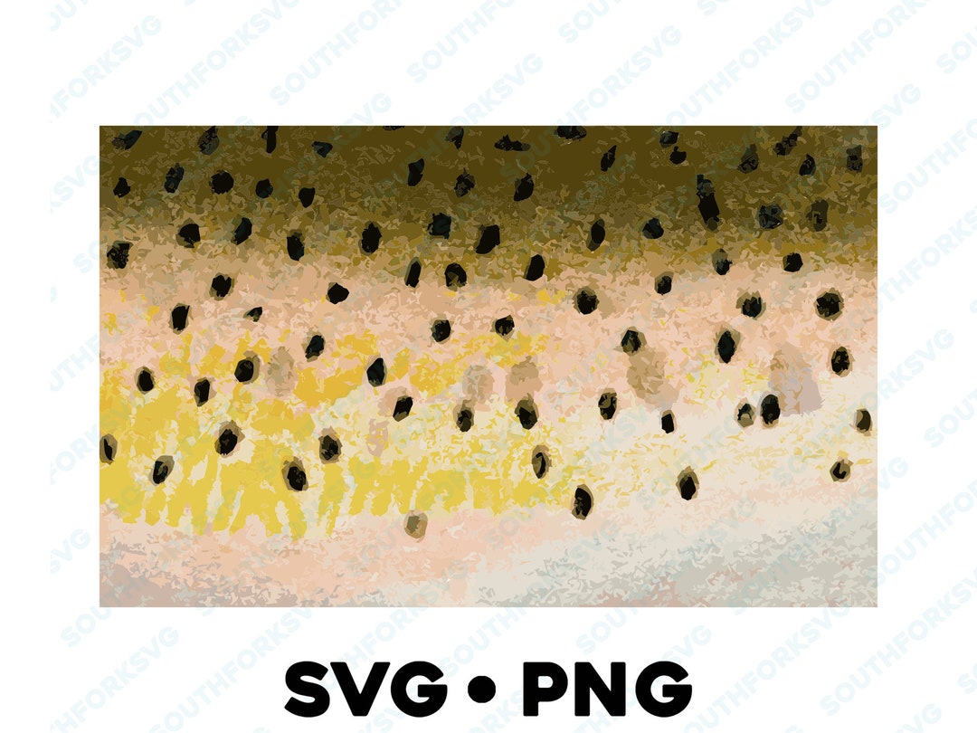 Cutthroat Trout Skin Pattern SVG PNG DXF Rainbow Brook Brown Trout Fly ...