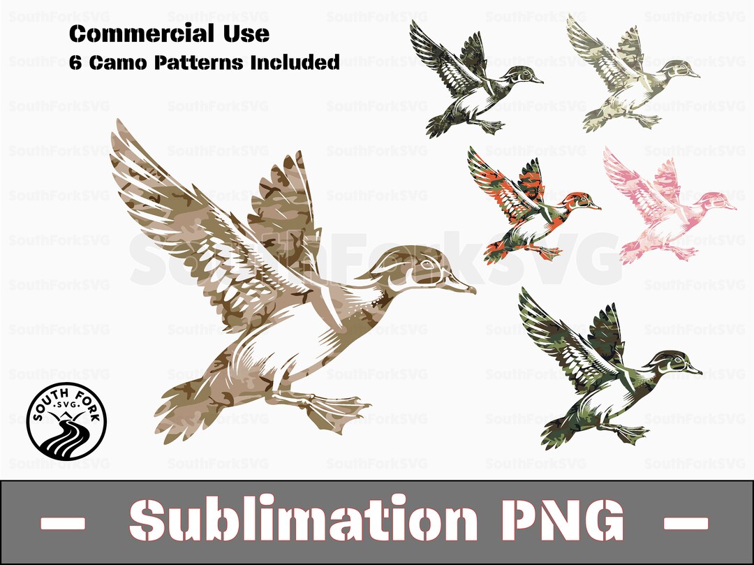 Wood Duck Camo Pattern Sublimation PNG Bundle Transparent for Print Dye ...