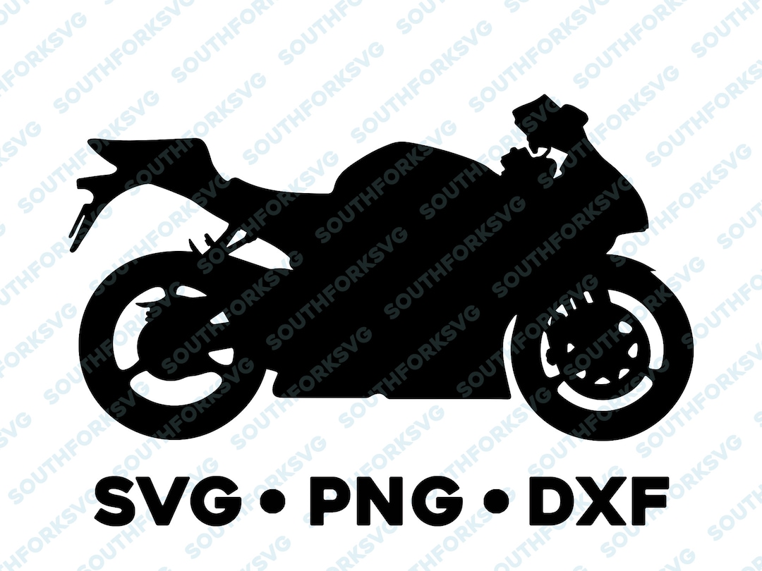 Street Bike Crotch Rocket Motorcycle SVG PNG DXF Silhouette Cut File ...