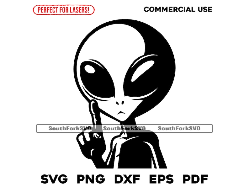 Alien Shh Secret Svg Png Dxf Pdf Eps Vector Graphic Design Cut Print ...