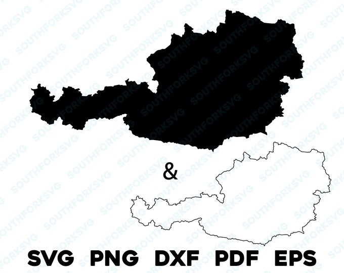 Austria Country Outline Shapes Svg Png Pdf Eps Vector Graphic Design ...