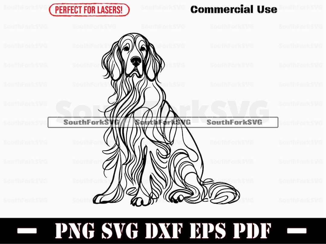 English Setter Dog Line Art | Svg Png Dxf Eps Pdf | Vector Graphic Cut ...