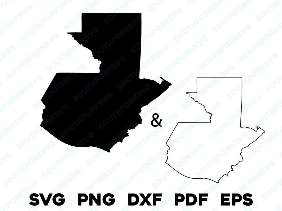 Guatemala Country Silhouette & Outline Shapes Svg Png Dxf Pdf Eps ...