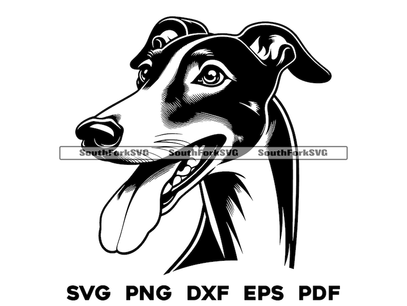 Greyhound Dog Head Design | Svg Png Dxf Eps Pdf | Vector Graphic Cut ...