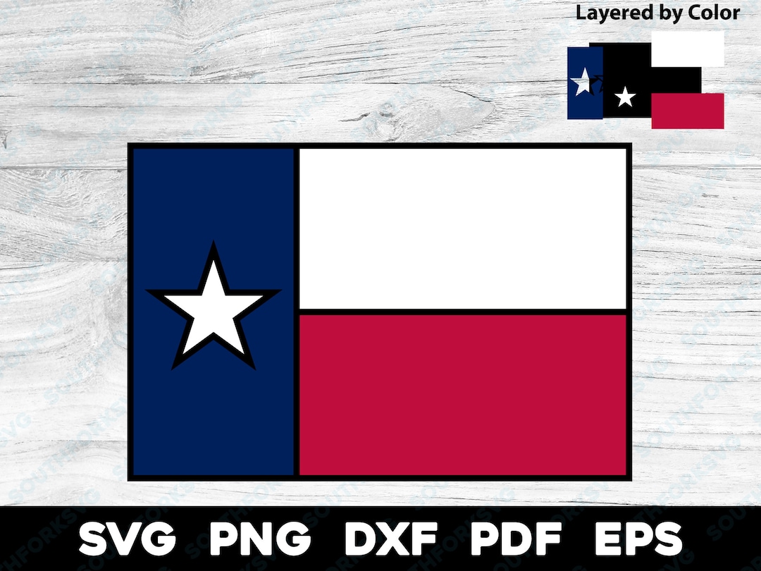 Texas State Flag Outlined | Svg Png Dxf Eps Pdf | Layered Vector ...