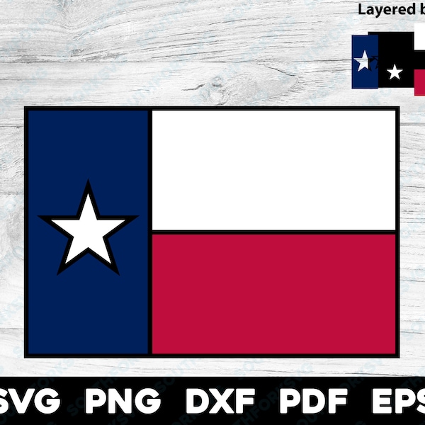 Texas Flag Outlined Svg - Etsy