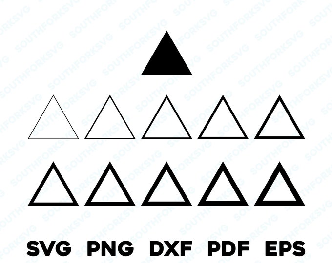 Triangle Outline Svg, Shapes SVG, Svg, Png, Dxf, Jpeg, Digital Download ...