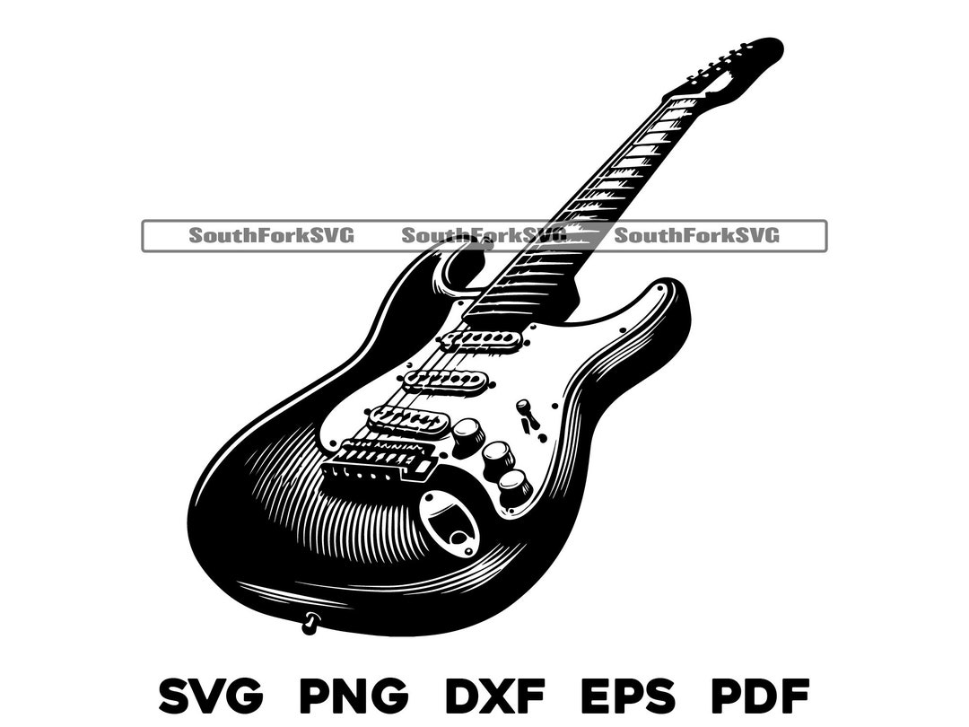 Electric Guitar Design Svg Png Dxf Eps Pdf | Guitarist Vector Graphic ...