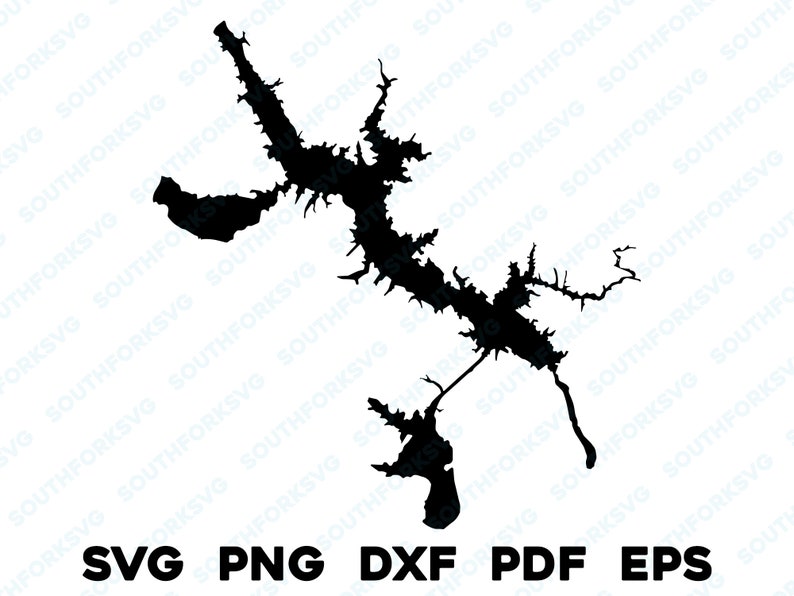 Jordan Lake Alabama Map Shape Silhouette Svg Png Dxf Pdf Eps - Etsy