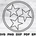 Tennessee Tri-star Outline Svg Png Dxf Eps Pdf | Vector Graphic Design ...