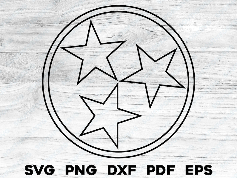 Tennessee Tri-star Outline Svg Png Dxf Eps Pdf | Vector Graphic Design ...