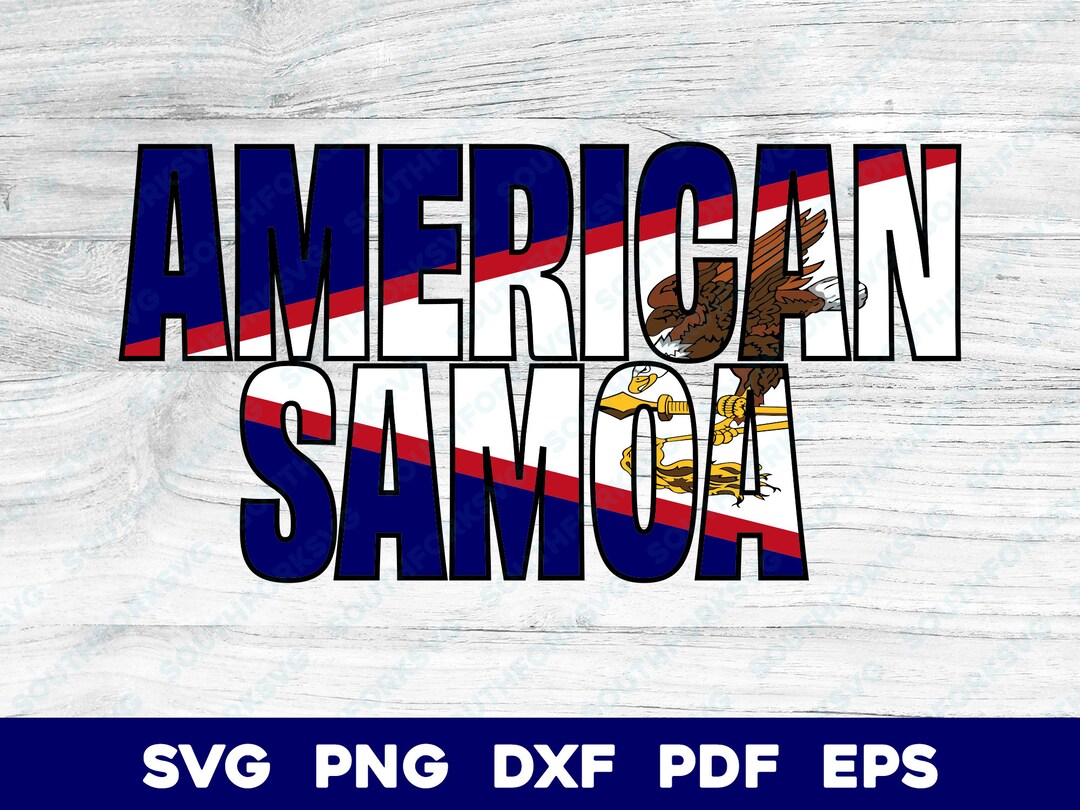 American Samoa Name Flag Design | Svg Png Dxf Eps Pdf | Vector Graphic ...