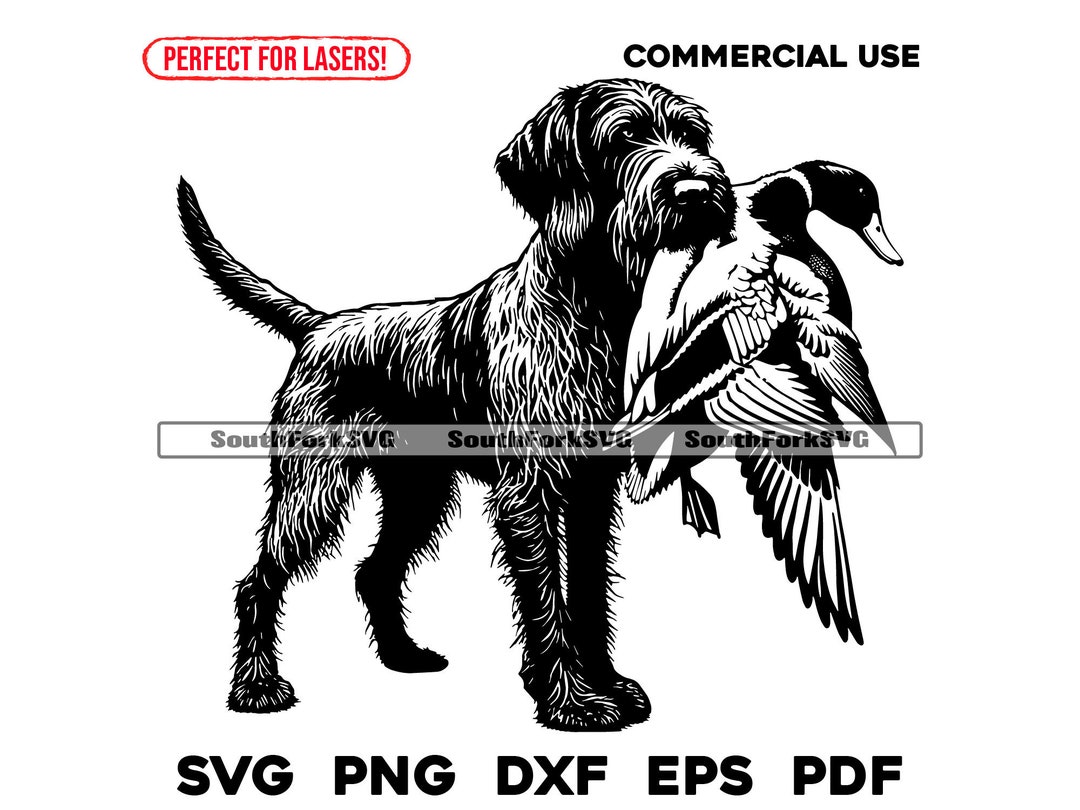German Wirehaired Pointer Duck Hunting Dog | Svg Png Dxf Eps Pdf ...