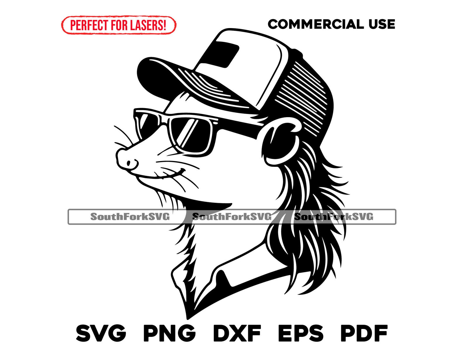 Possum Mullet Trucker Hat Svg Png Dxf Eps Pdf | Vector Graphic Design ...