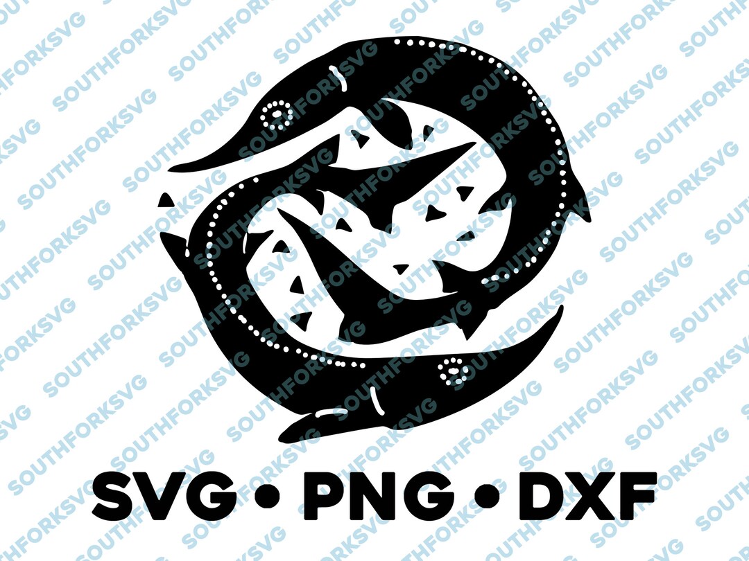 Sturgeon Pattern SVG PNG DXF Vector Transparent Cameo Silhouette Cut ...