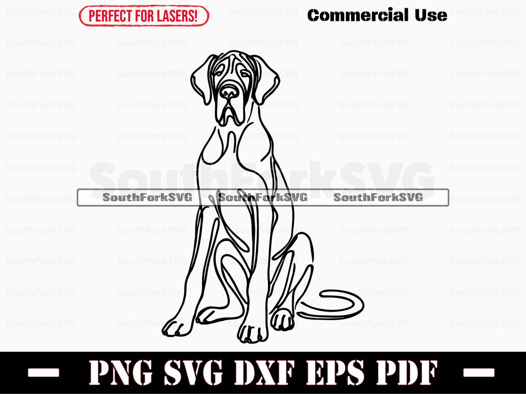 Great Dane Dog Line Art | Svg Png Dxf Eps Pdf | Vector Graphic Cut ...