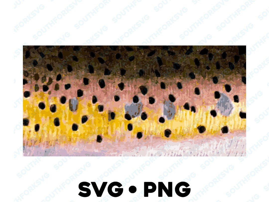Cutthroat Trout Skin Pattern SVG PNG DXF Rainbow Brook Brown Trout Fly ...