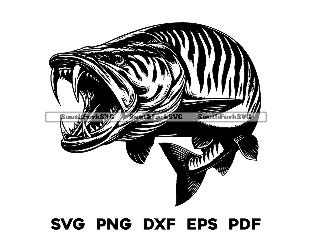 Tiger Musky Muskie Design Files Svg Png Dxf Eps Pdf | Transparent ...