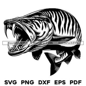 Tiger Musky Muskie Design Files Svg Png Dxf Eps Pdf | Transparent ...