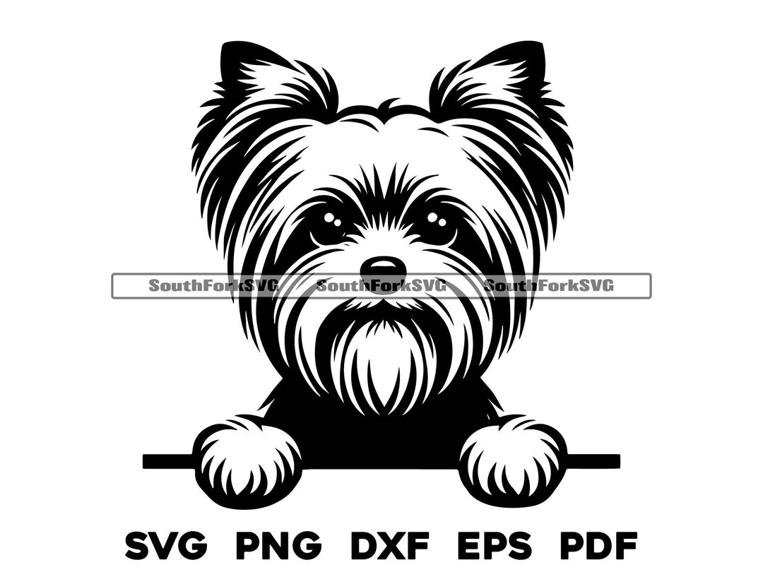 Peeking Yorkshire Terrier Dog Head Design Svg Png Dxf Eps Pdf Vector ...