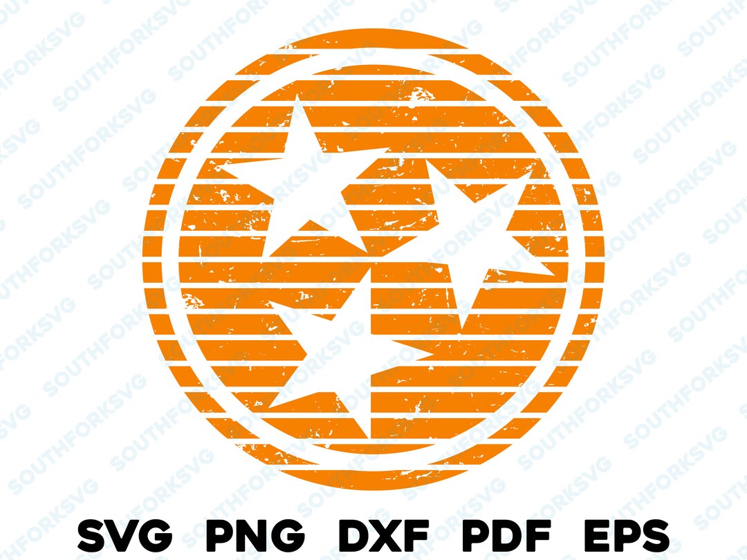 Distressed Orange Tennessee Tri-star Svg Png Dxf Eps Pdf Vector Graphic ...