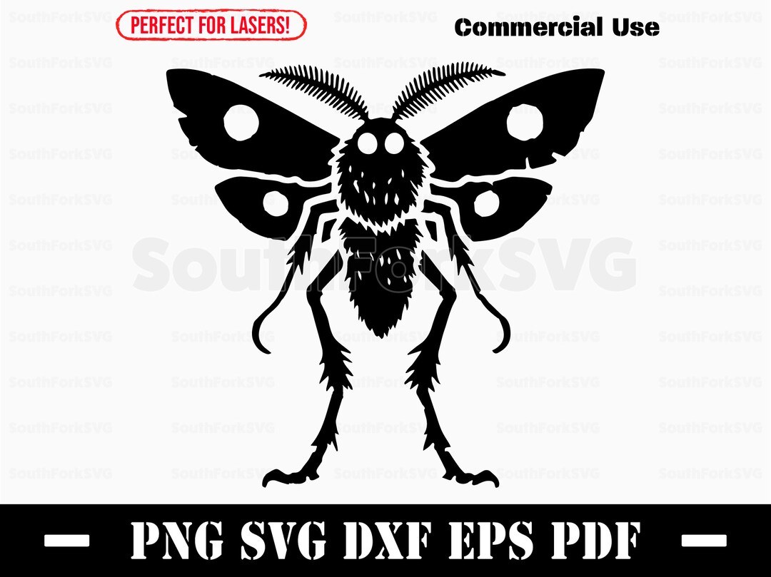 Mothman Svg Png Dxf Eps Pdf Files | Cut Print Laser Engraving CNC Dye ...