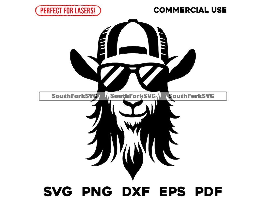 Goat Sunglasses Mullet Trucker Hat Svg Png Dxf Eps Pdf Vector Graphic ...