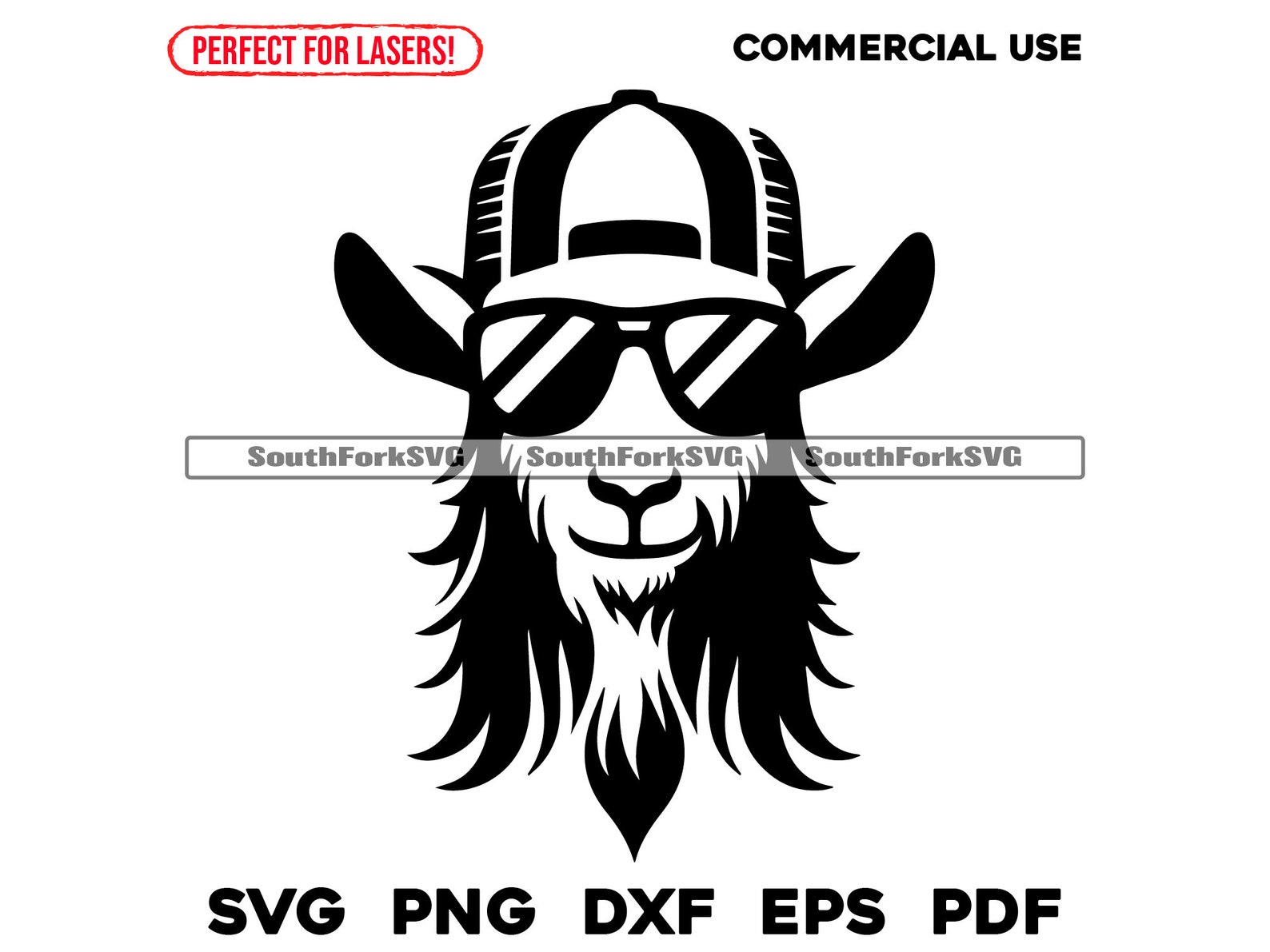Goat Sunglasses Mullet Trucker Hat Svg Png Dxf Eps Pdf Vector Graphic ...