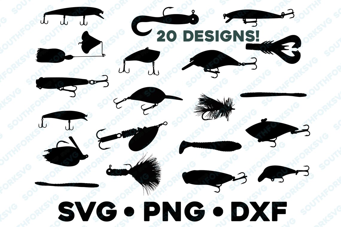 Fishing Lure Complete Bundle SVG PNG DXF Vector Transparent - Etsy