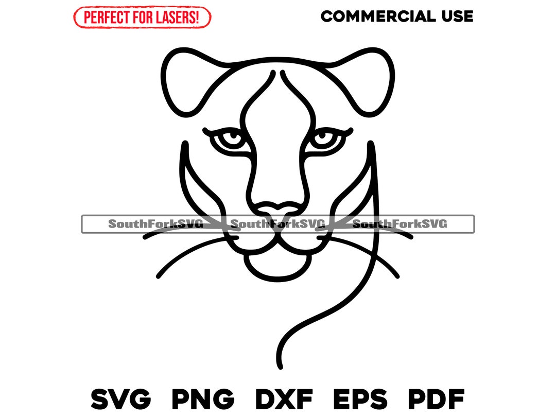 Panther Minimal Line Art | Svg Png Dxf Eps Pdf | Vector Graphic Cut ...