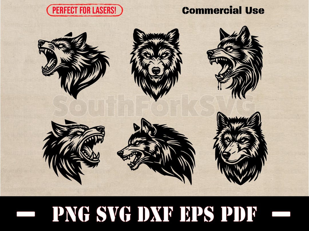 Wolf Digital Bundle Svg Png Dxf Eps Pdf | Vector Graphic Design Cut ...